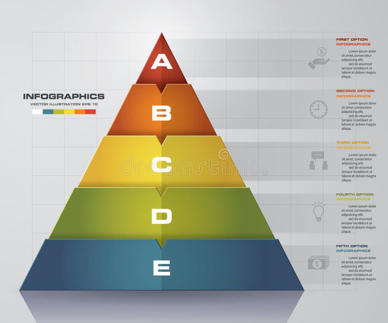 Abstract Pyramid Shape Layout with 5 Steps Order Template. EPS10. Stock ...
