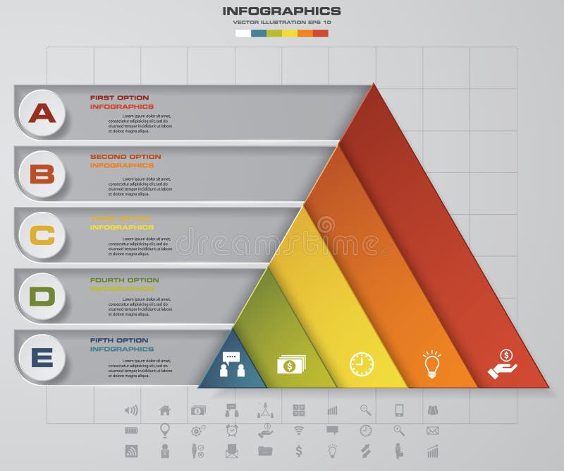 Abstract Pyramid Shape Layout with 5 Steps Order Template. EPS10. Stock ...