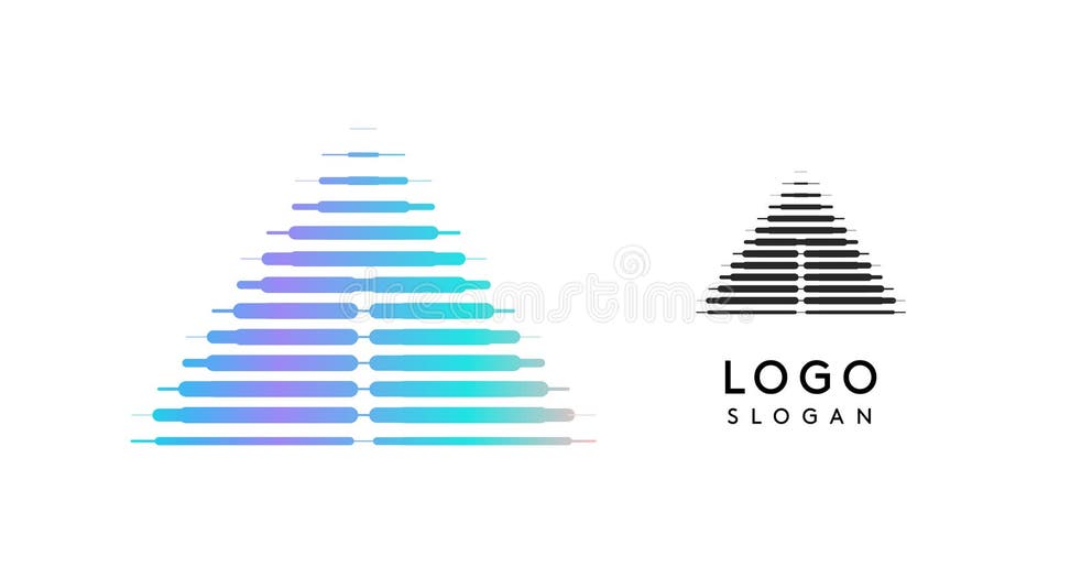 Abstract Pyramid Sign, Wide Letter a, Logo with Horizontal Gradient ...