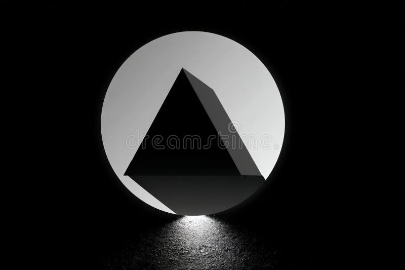 Abstract Pyramid Structure Illuminated in a Dark Environment with ...