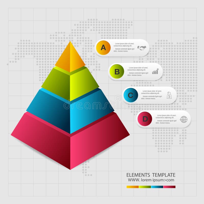 Abstract Pyramid Chart Infographics Stock Vector - Illustration of menu ...