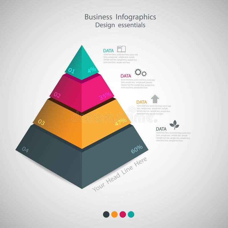 Abstract Pyramid Type Infographic Elements. Stock Vector - Illustration ...
