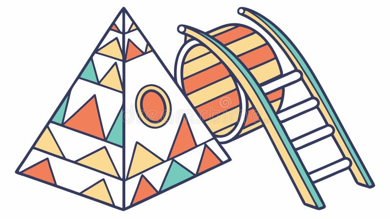 Abstract Pyramids and Ladder, Geometric Shapes and Progress, Vector ...