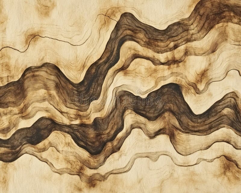 Abstract Pyrography Pattern on Paper Background Dark Brown Lines Stock ...