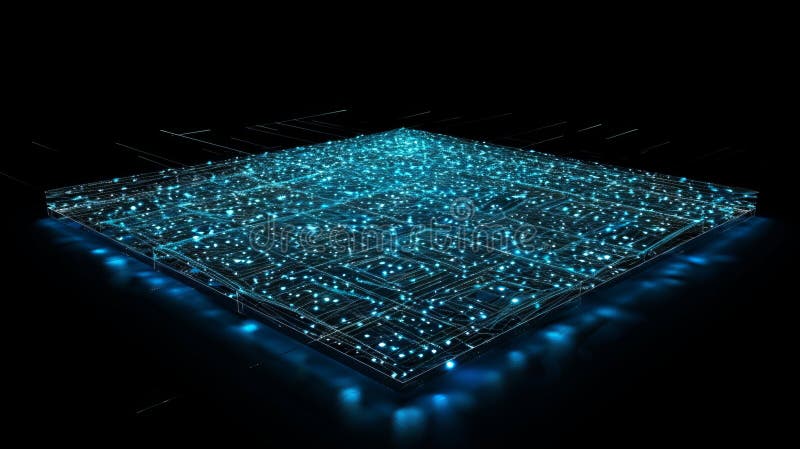 Abstract Quantum Computing Processor, Cyber Technology Background Stock ...
