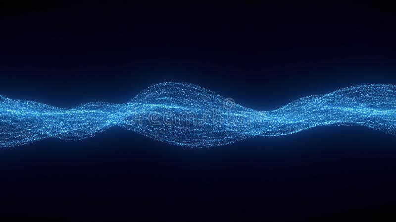 Abstract Quantum-inspired Waves of Glowing Energy Representing a Wave ...