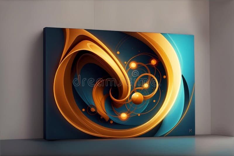 Abstract Quantum Wall Art, Dynamic Visual Creation Stock Illustration ...