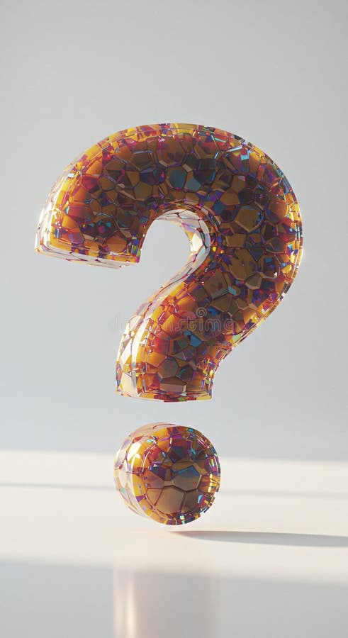 Abstract Question Mark with Colorful Mosaic Texture on White Stock ...