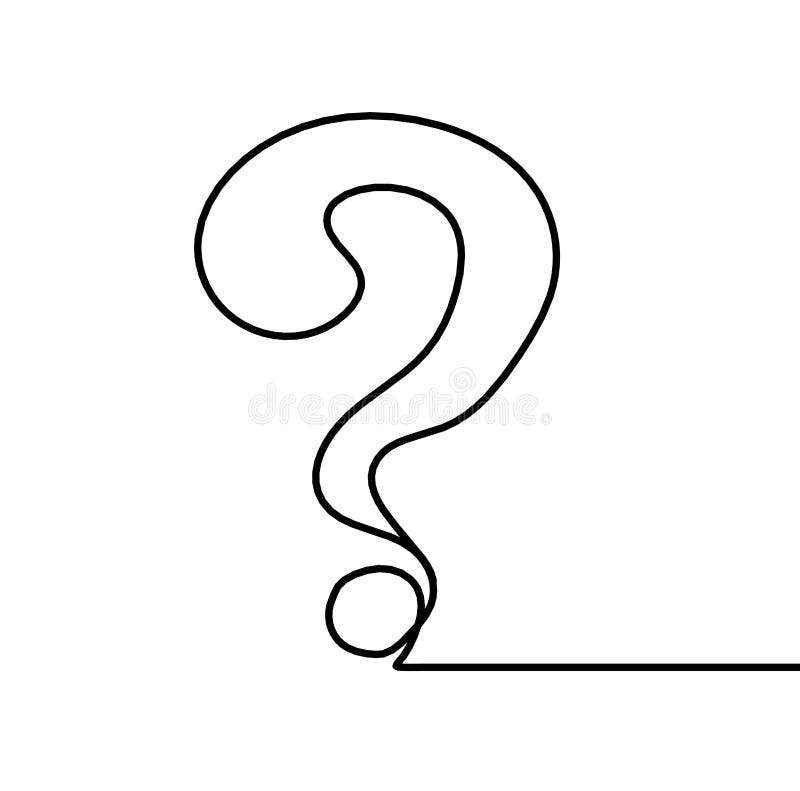 Abstract Question Mark Continuous Lines Drawing Stock Vector ...