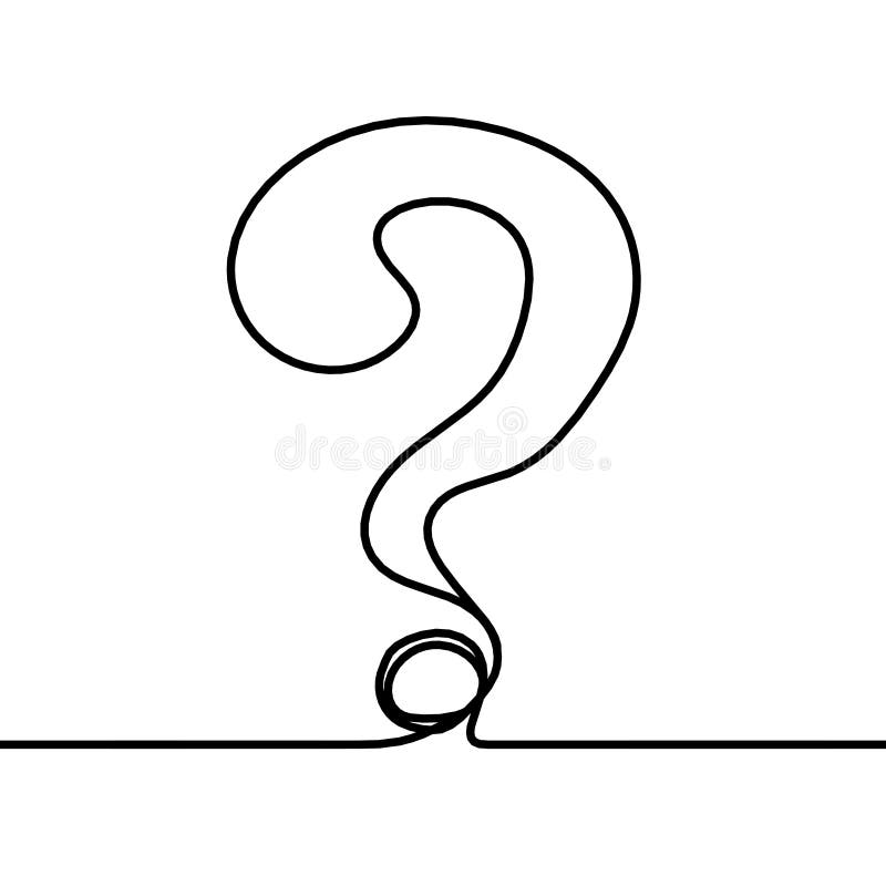Abstract Question Mark Continuous Lines Drawing Stock Vector ...