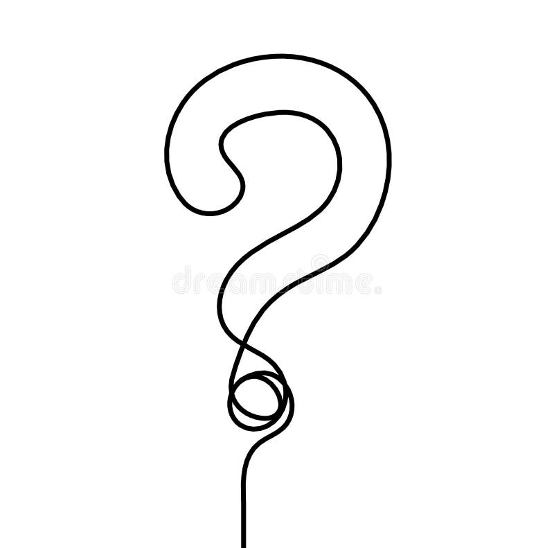 Abstract Question Mark Continuous Lines Drawing Stock Vector ...