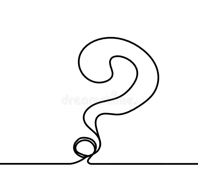 Abstract Question Mark Continuous Lines Drawing Stock Vector ...