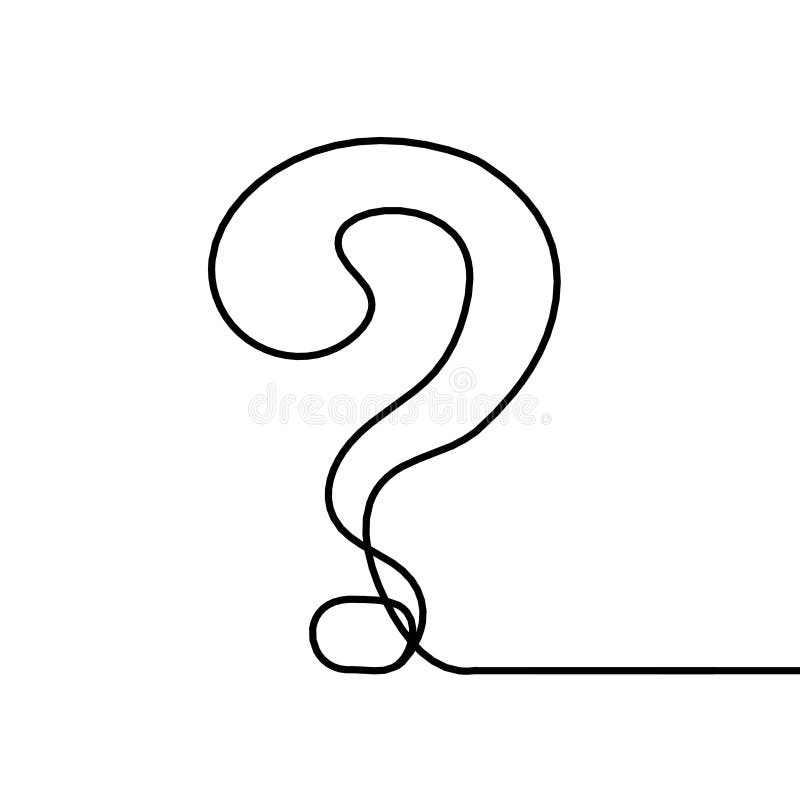 Abstract Question Mark Continuous Lines Drawing Stock Vector ...