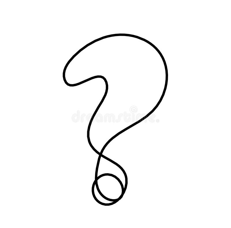 Abstract Question Mark Continuous Lines Drawing Stock Vector ...