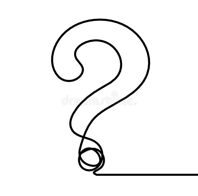 Abstract Question Mark Continuous Lines Drawing Stock Vector ...