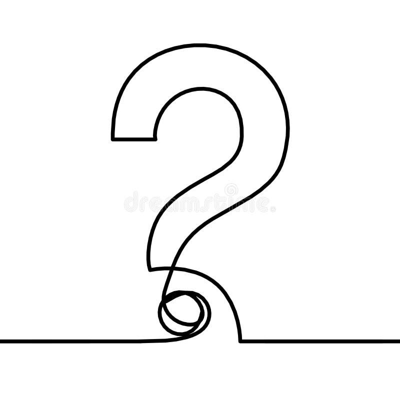 Abstract Question Mark Continuous Lines Drawing Stock Vector ...