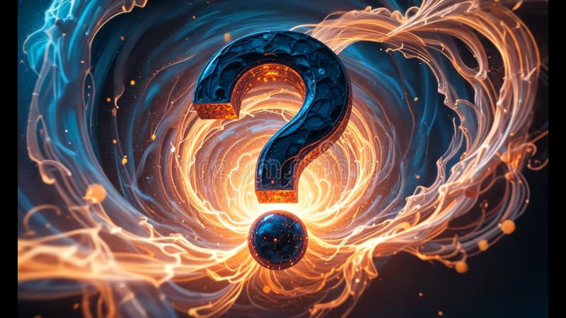 Abstract Question Mark in Dark Spiral Energy Field Stock Footage ...