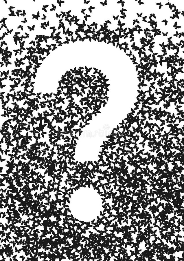 Abstract Question Mark, Flock of Butterflies Stock Illustration ...
