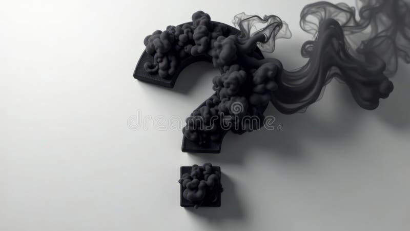 Abstract Question Mark Made of Black Smoke Stock Illustration ...