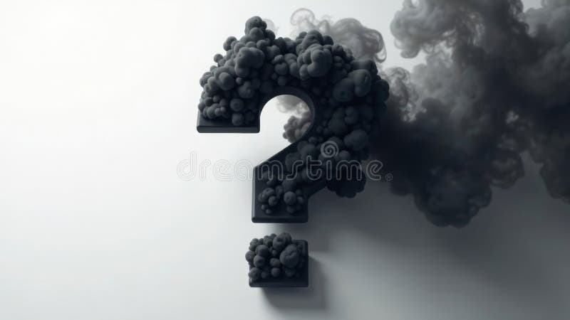 Abstract Question Mark Made of Black Smoke Stock Illustration ...