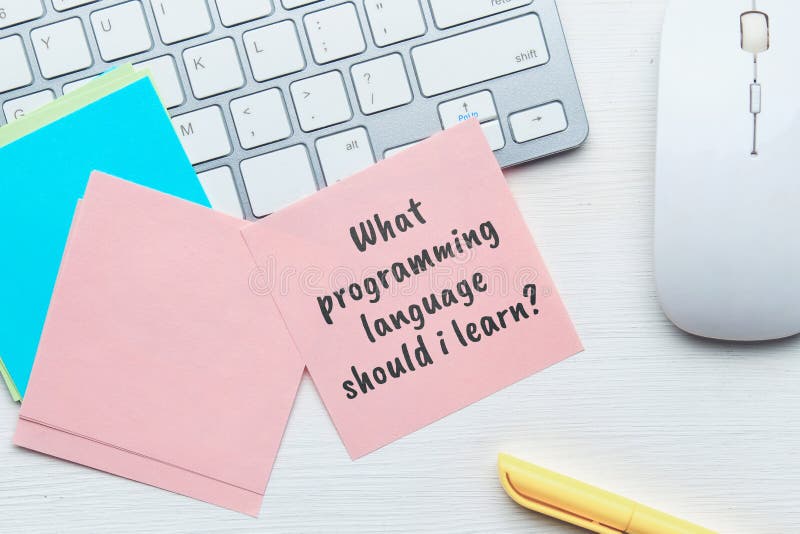 The Abstract Question of What Programming Language To Learn Stock Photo ...