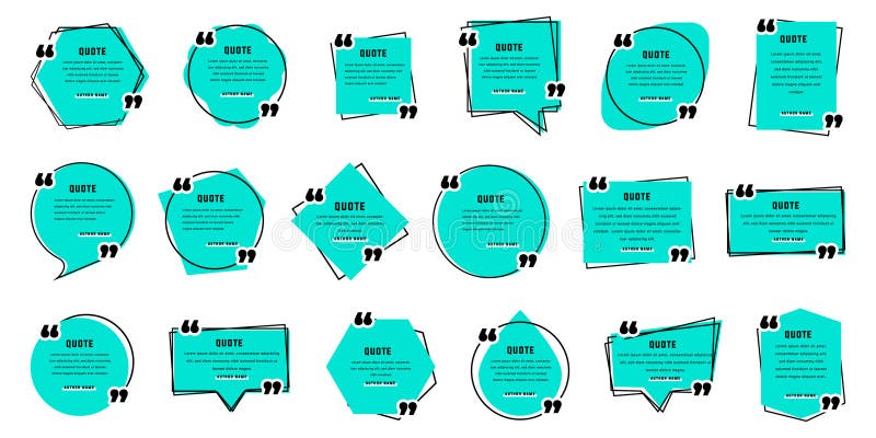 Abstract Quote Box Collection with Line Frame. Black Line Quote Frames ...