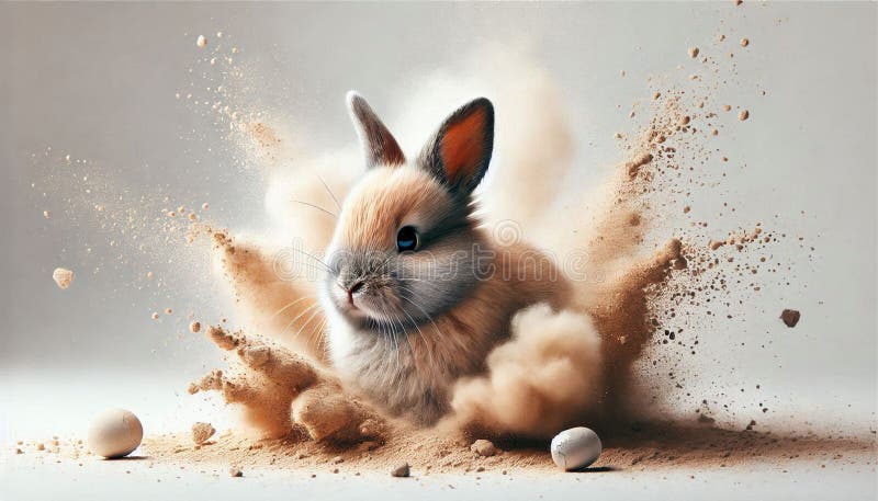 Abstract Rabbit in Dust Splash Stock Illustration - Illustration of ...