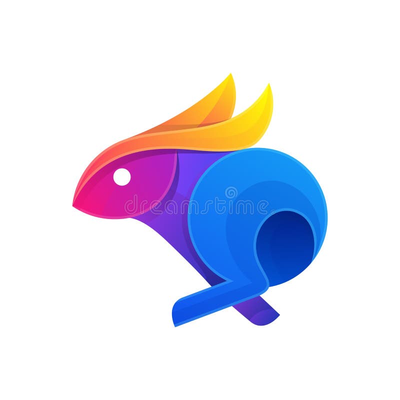 Abstract Rabbit Head Portrait, Hare from Multicolored Paints. Colored ...