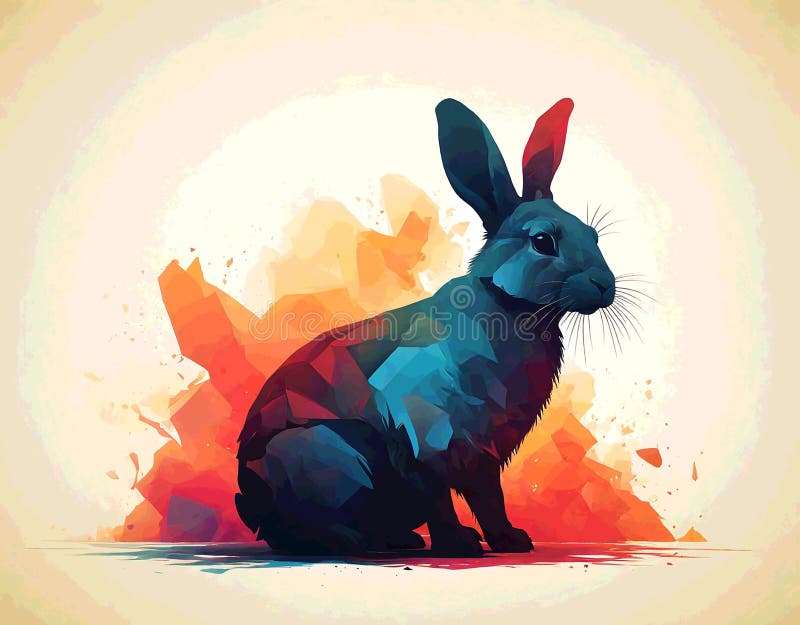 Abstract Rabbit Silhouette Illustration Art Stock Illustration ...