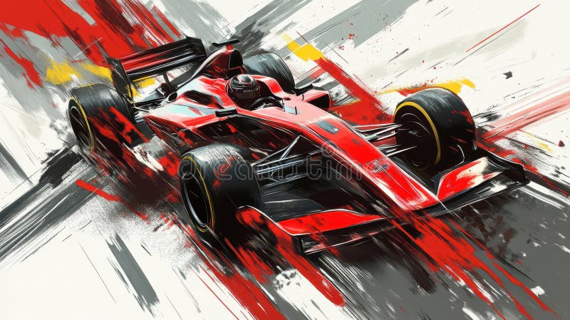 Abstract Race Car Design with Dynamic Art Style Stock Illustration ...