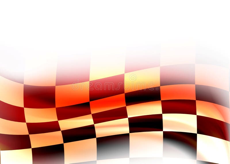 Orange Racing Car and Chequered Flag Stock Photo - Image of flag ...