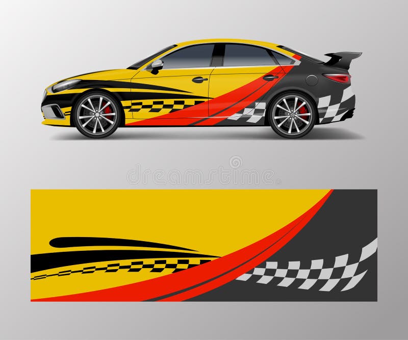 Abstract Racing Graphic Vector for Sport Car Wrap Design Stock Vector ...