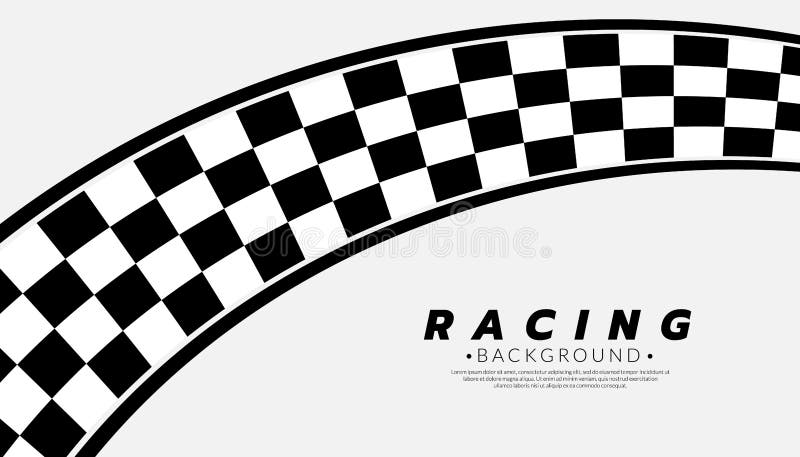 Abstract Racing on White Background. Checkered Curve Flag Stock Vector ...