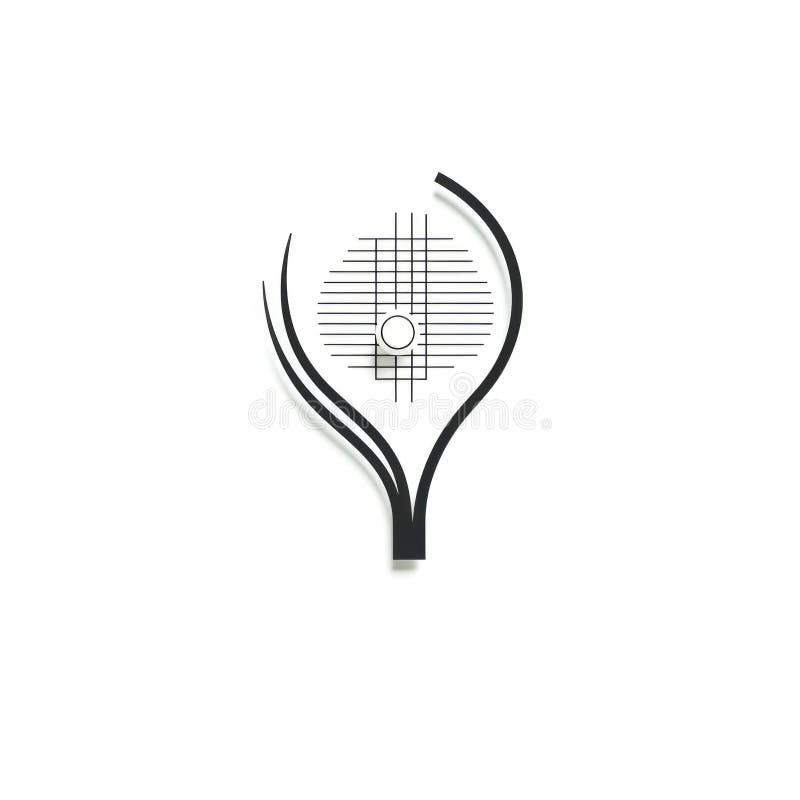 Abstract Racket and Ball Design Stock Image - Image of outline ...