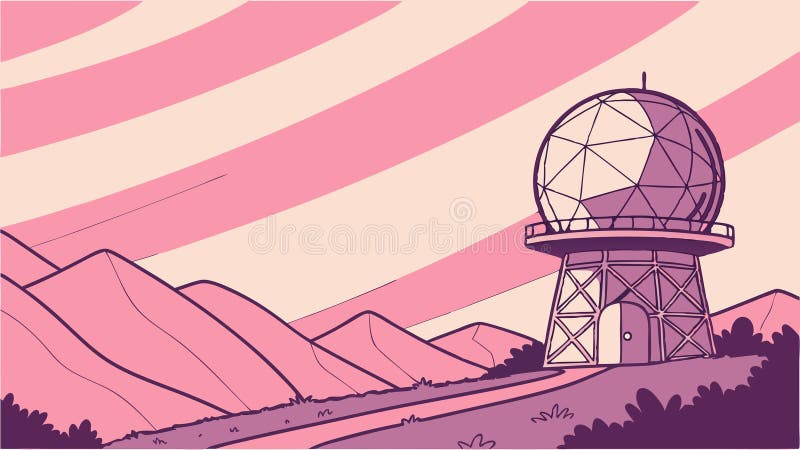 Abstract Radar Dome Structure with Dynamic Lines and Colors, Vector ...