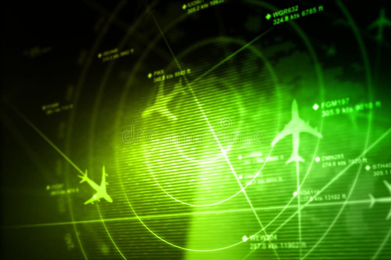 Abstract Radar with Targets Stock Illustration - Illustration of signal ...