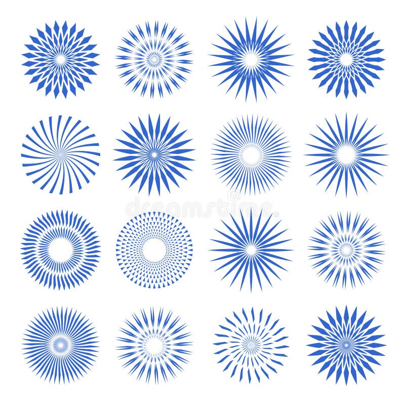 Abstract Radial Circle Icons. Design Elements Set Stock Vector ...