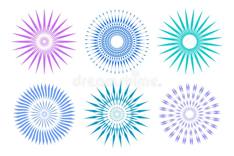 Abstract Radial Circle Icons. Design Elements Set Stock Vector ...