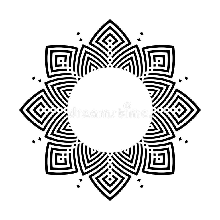 Abstract Radial Circle Pattern for Decorative Round Frame Stock Vector ...