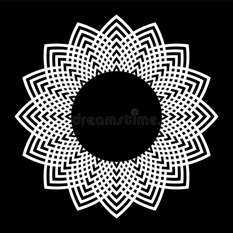 Abstract Radial Circle Pattern for Decorative Round Frame Stock Vector ...