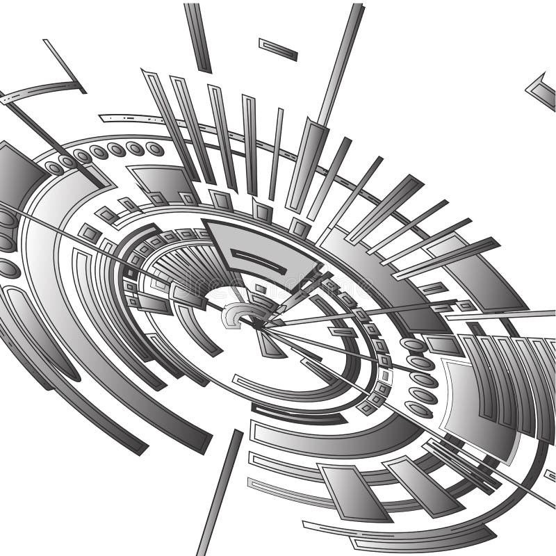 Abstract Radial 3 D Background Composed of Geometric Shapes. Stock ...