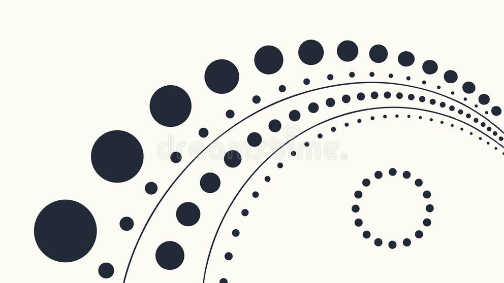 Abstract Radial Dot Pattern with Swirling Lines, Vector Design ...