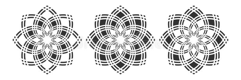 Abstract Radial Floral Patterns Set. Decorative Design Elements Stock ...
