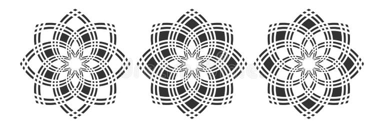 Abstract Radial Floral Patterns Set. Decorative Design Elements Stock ...