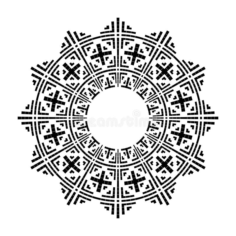 Abstract Radial Geometric Circle Mandala Pattern Stock Vector ...