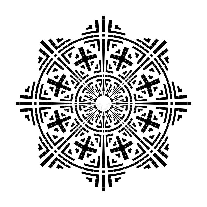 Abstract Radial Geometric Circle Mandala Pattern Stock Illustration ...