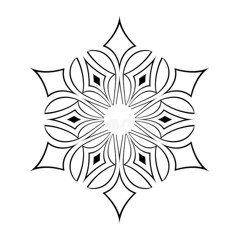 Radial Geometric Pattern in Hexagon Shape. Decorative Design Element ...