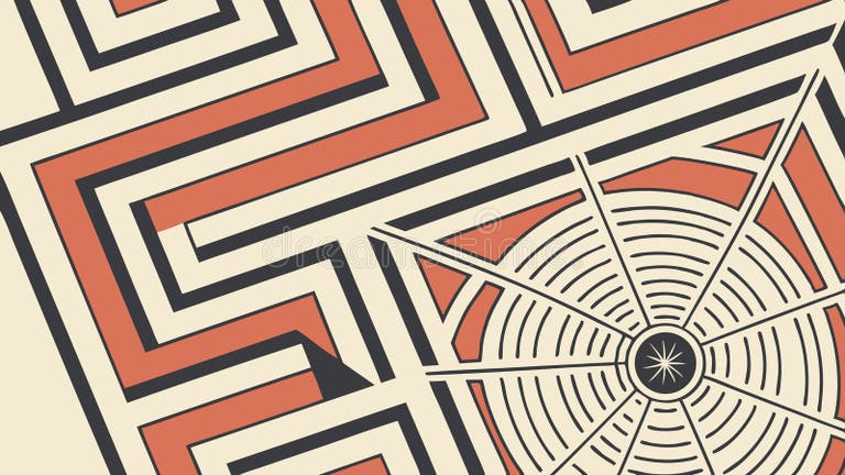 Abstract Radial Geometric Pattern with Intersecting Lines Vector Design ...