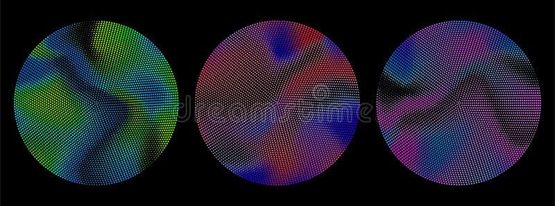 Abstract Radial Gradient Dots Pattern. Design Elements. Vibrant Color ...