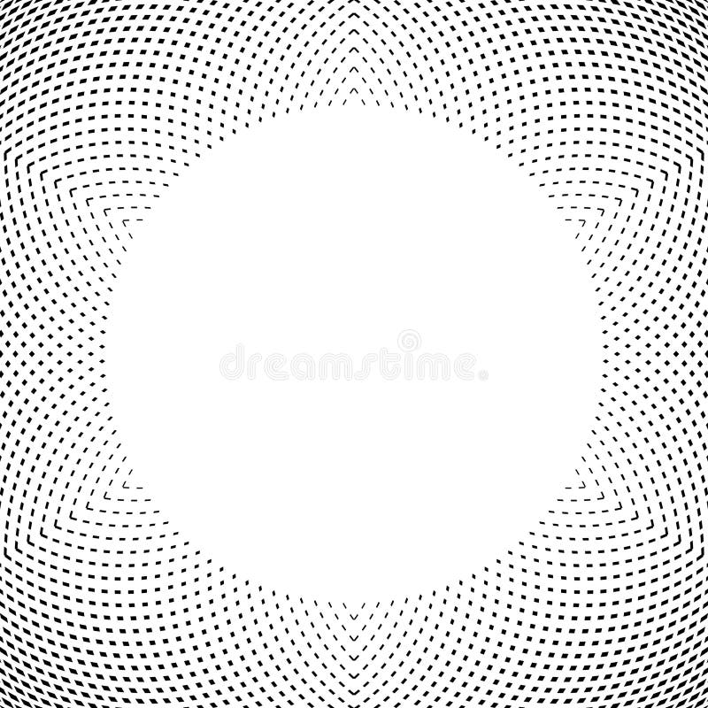 Abstract Radial Halftone Dots and Dashes Pattern Stock Illustration ...